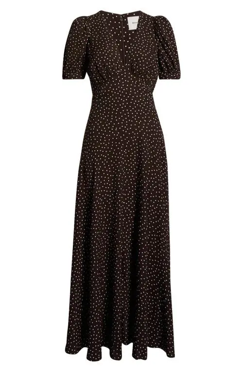 Reformation Naira Puff Sleeve Maxi Dress In Colette Dot - 50% Off